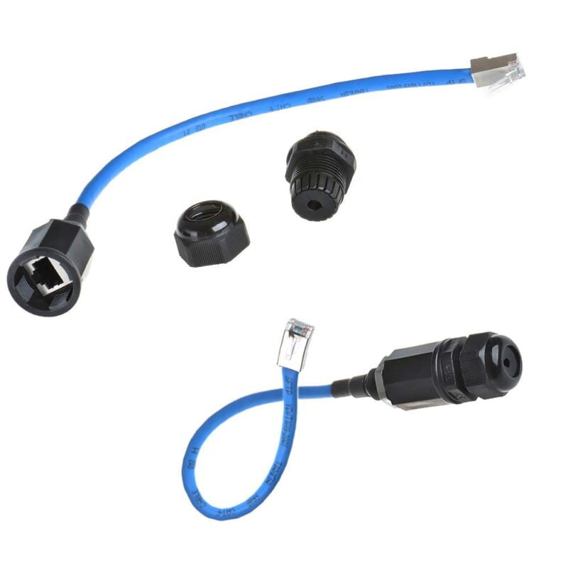 RJ-45 Waterproof Adapter Pass-Through Connector with Cat6 ethernet ...